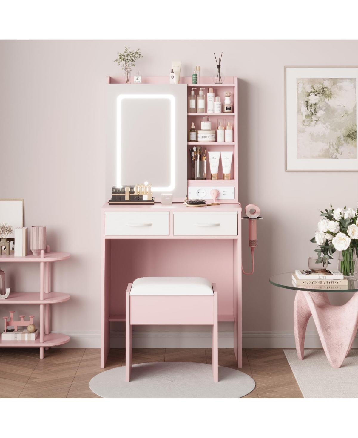 Click here for gaomon Vanity Set with Led Mirror and Charging Sta... prices