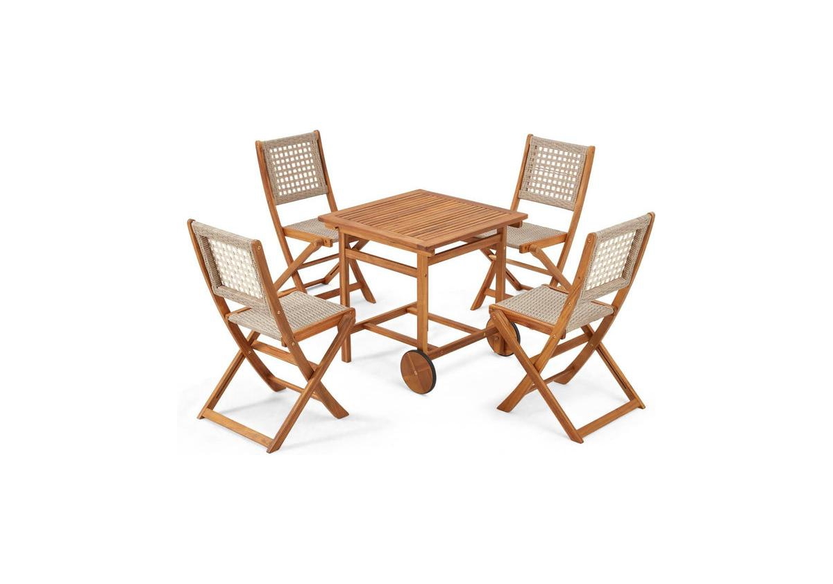 Click here for Aecojoy 5 Piece Outdoor Patio Dining Set  Acacia W... prices