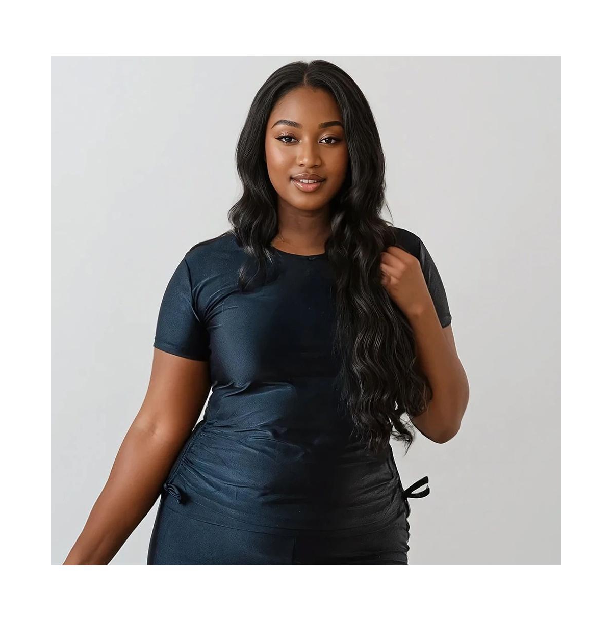 Click here for Calypsa Plus Size Adele Swim Top - Black (recycled... prices