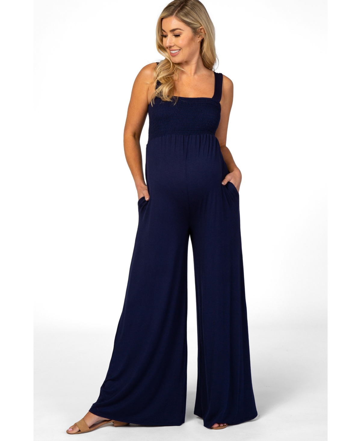 Click here for Pinkblush Maternity Navy Sleeveless Wide Leg Jumps... prices
