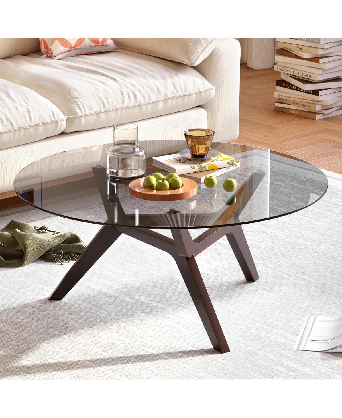 Click here for Vlsrka Minimalist Round Coffee Table with Tempered... prices
