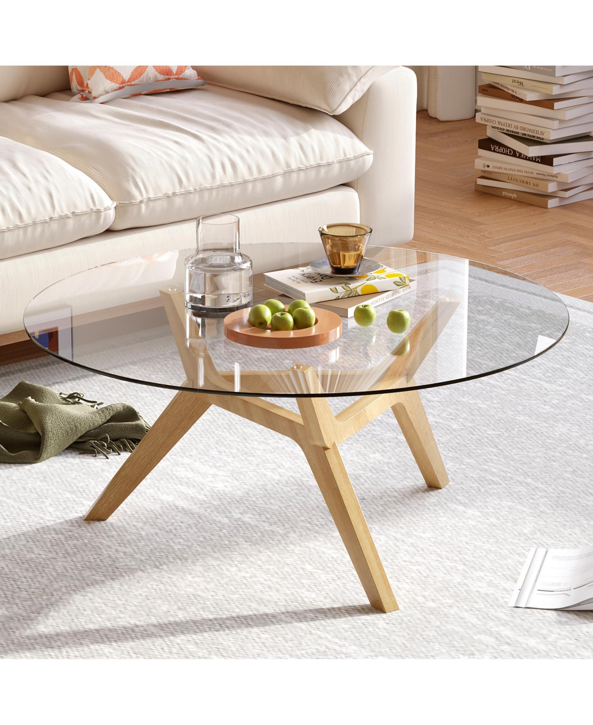 Click here for Vlsrka Minimalist Round Coffee Table with Tempered... prices