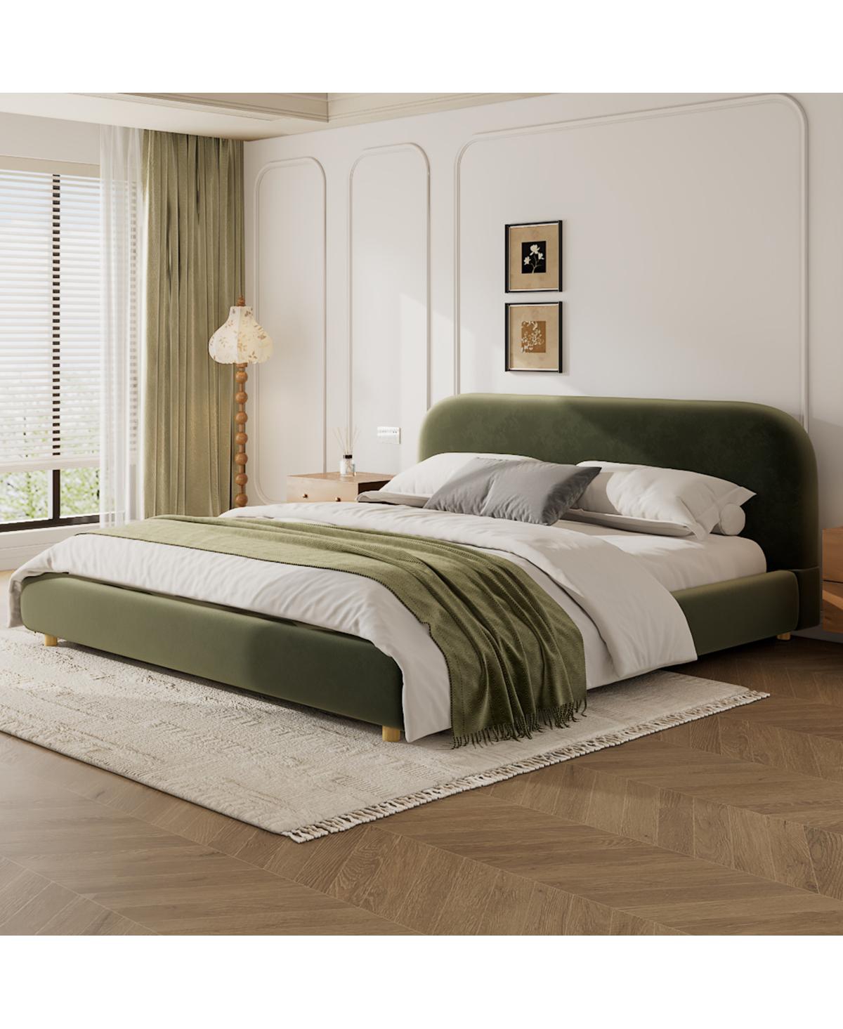 Click here for Streamdale Furniture Velvet Upholstered Bed Frame... prices