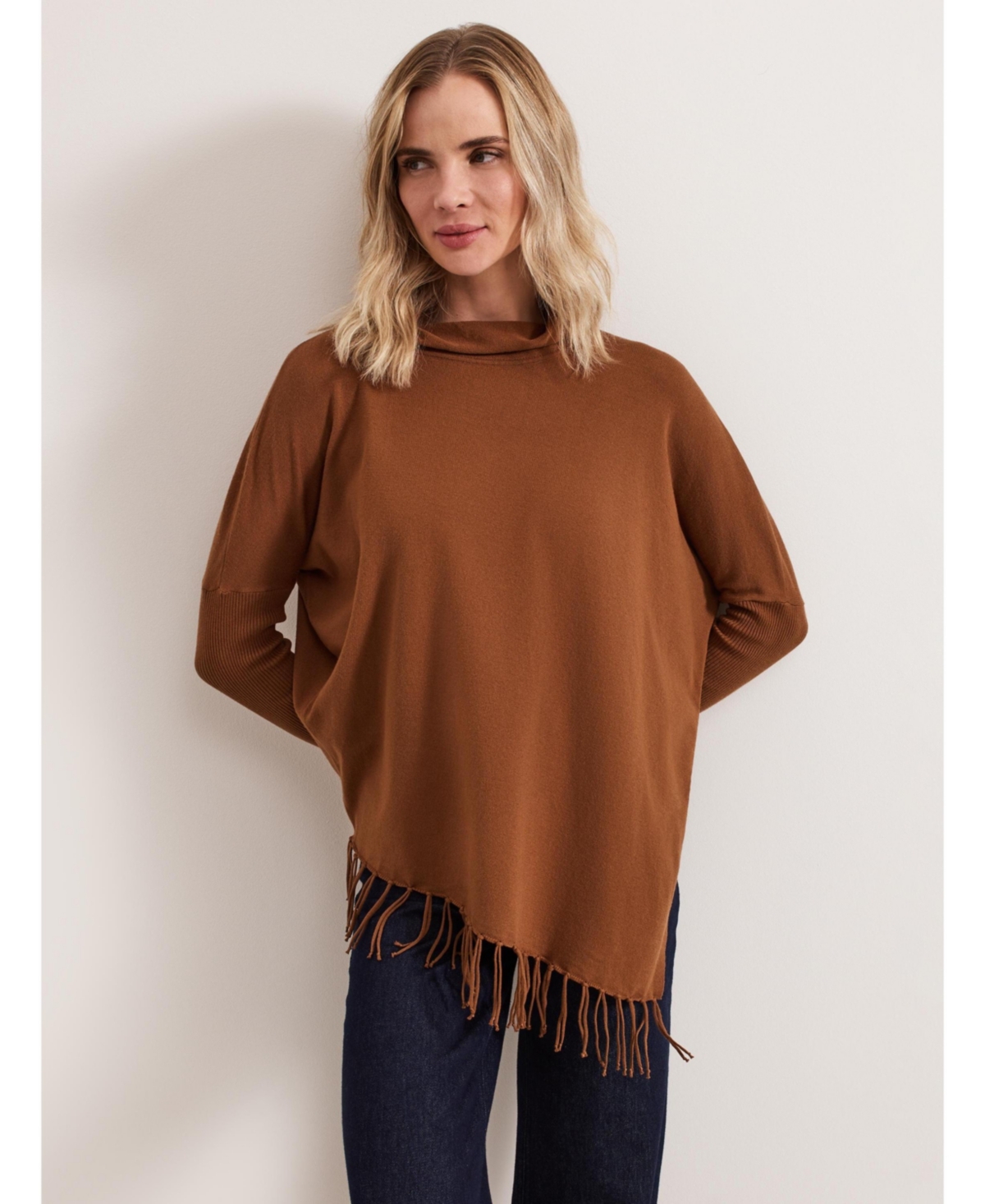 Click here for Phase Eight Womens Athena Cowl Neck Tassel Poncho... prices