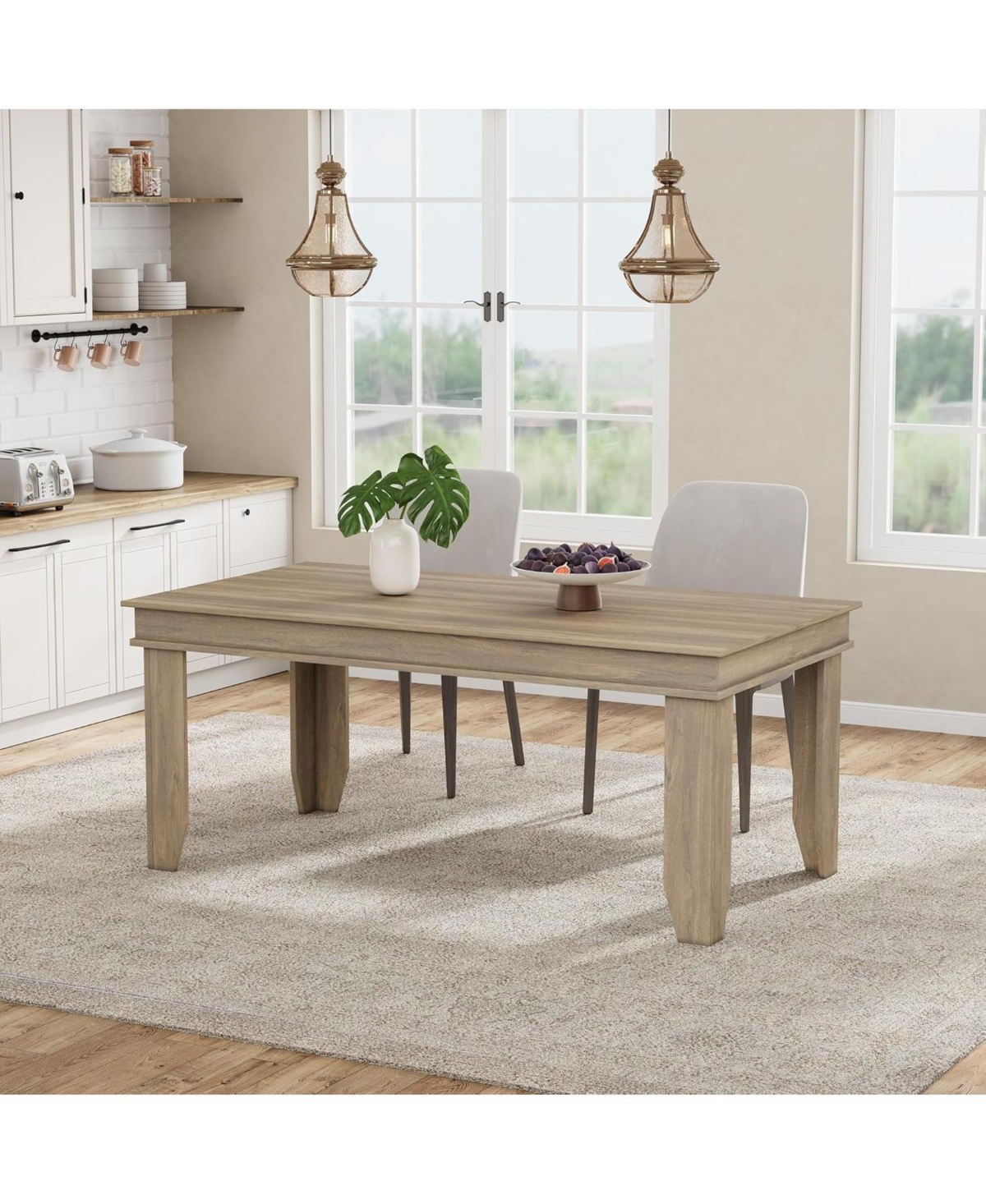Click here for gaomon 63 in Long Kitchen Farmhouse Dining Table f... prices