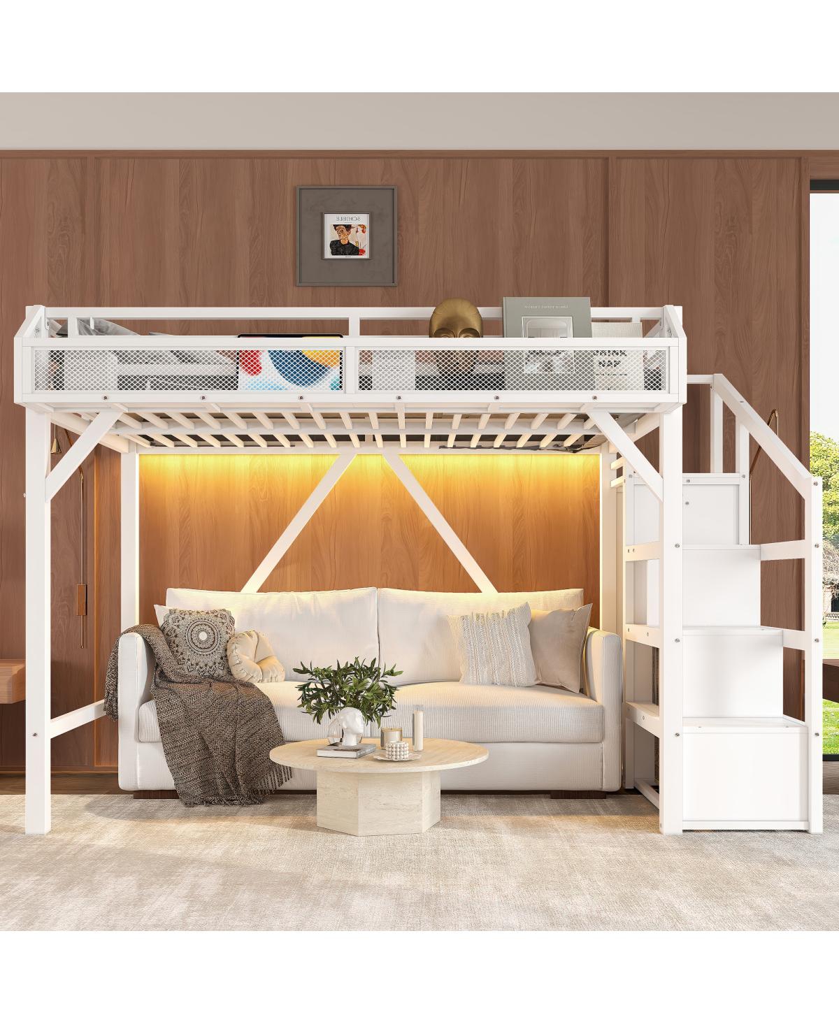 Click here for Streamdale Furniture Metal Twin Xl Loft Bed with S... prices