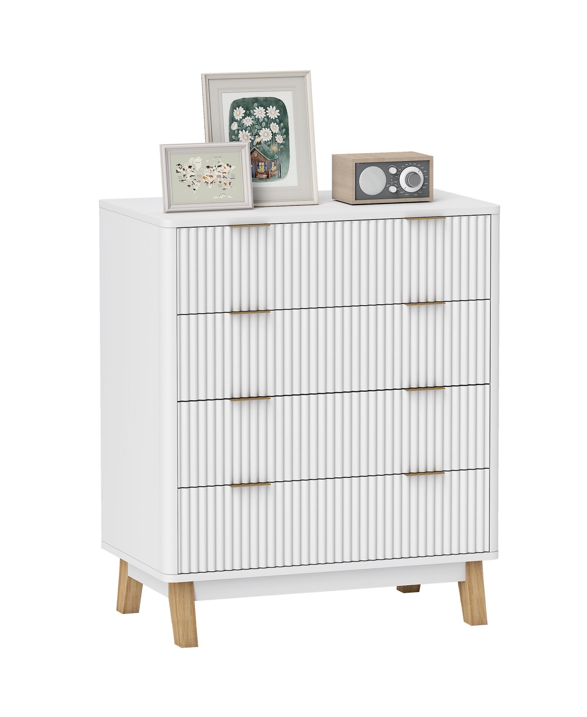 Click here for Homcom 4 Drawer Dresser for Bedroom  Fluted Chest... prices