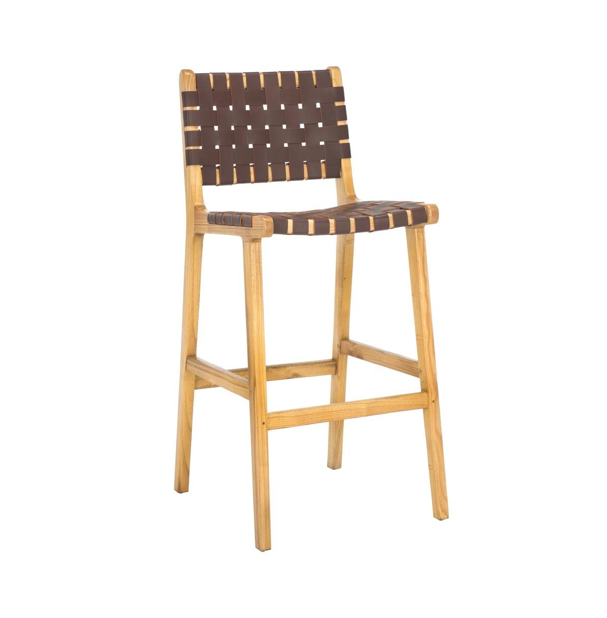 Click here for Safavieh Adah Leather Bar Stool - Cognac/natural prices