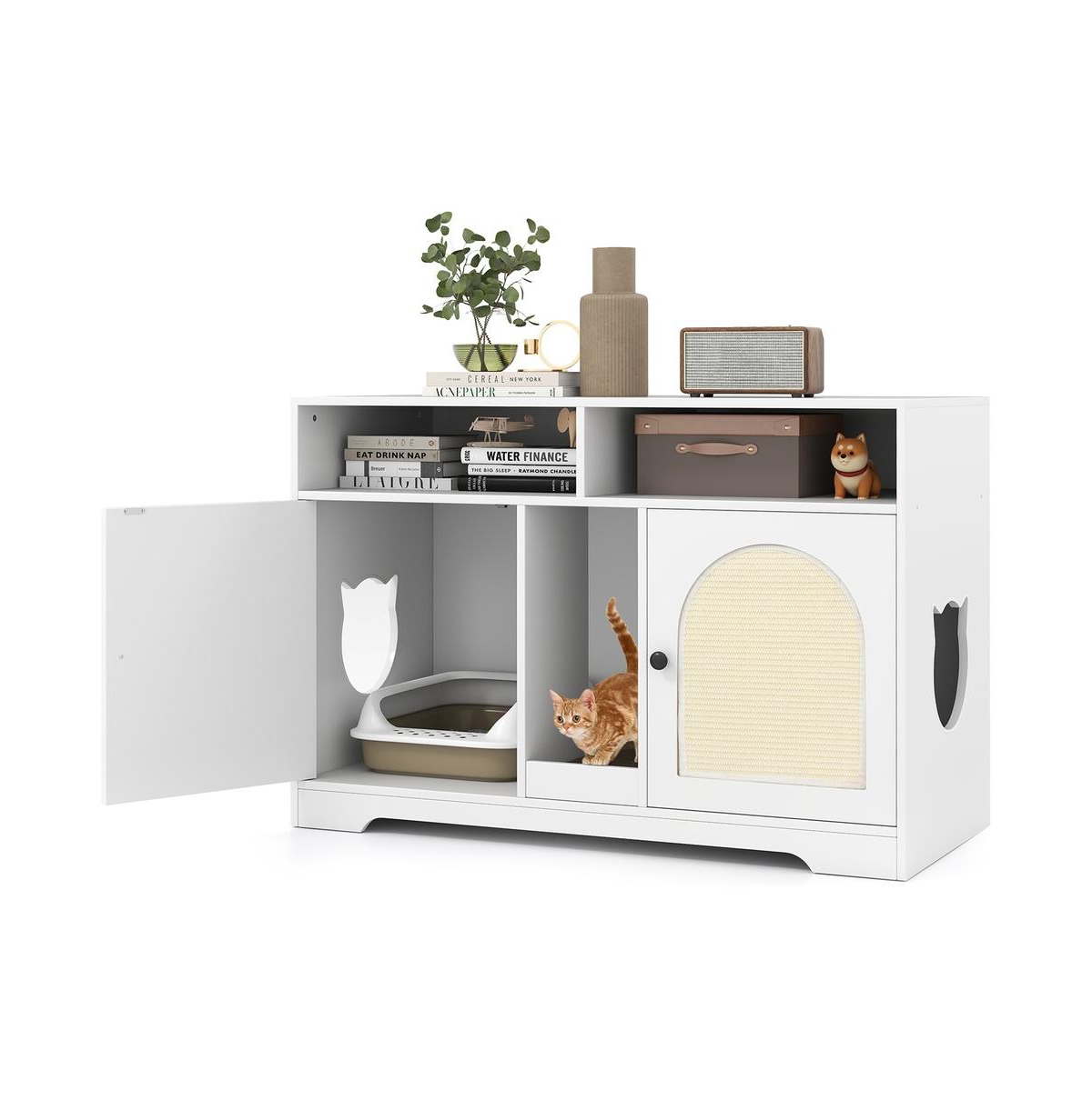 Click here for Ruie 43 in Dual-Room Cat Litter Box Enclosure with... prices