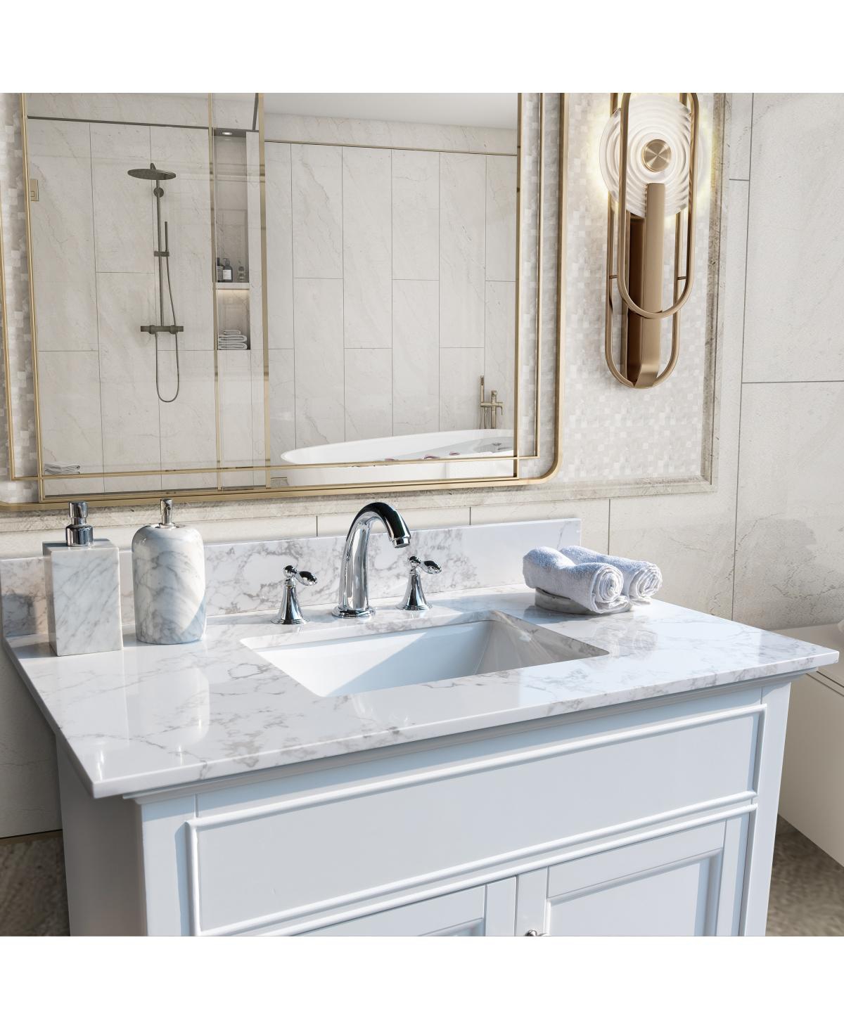 Click here for Sillysis 31/37/43 Inch Carrara Marble Stone Vanity... prices