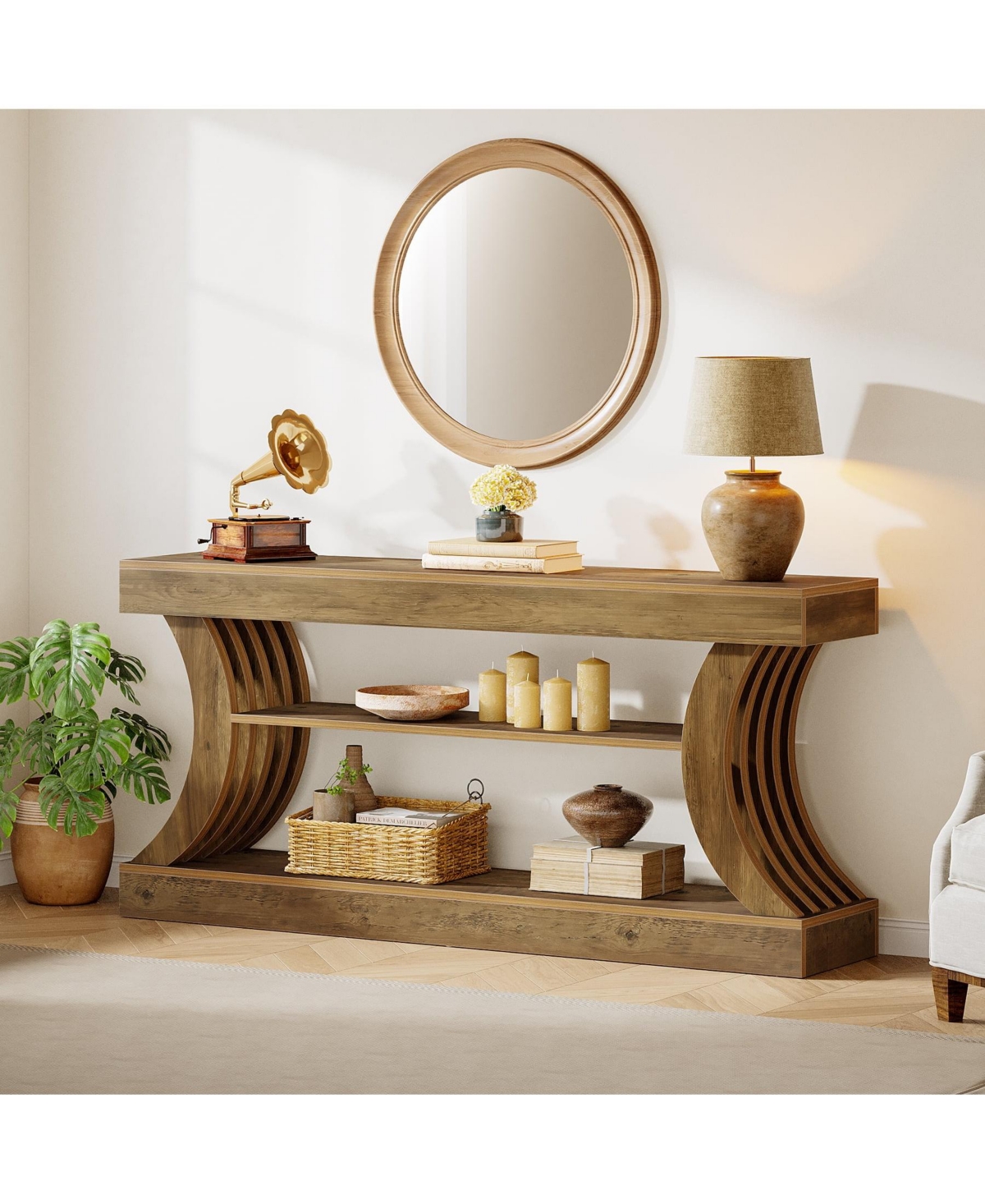 Click here for Tribesigns 70.9 Rectangle Wood Console Table with... prices