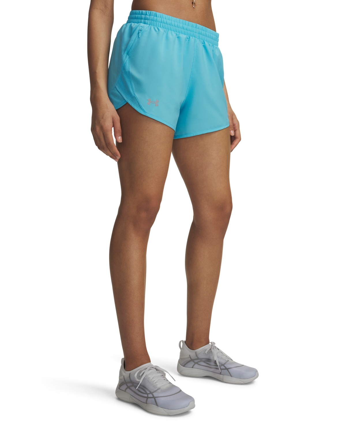 Under Armour Womens Fly By Mesh-Panel Running Shorts - Fresco Blue