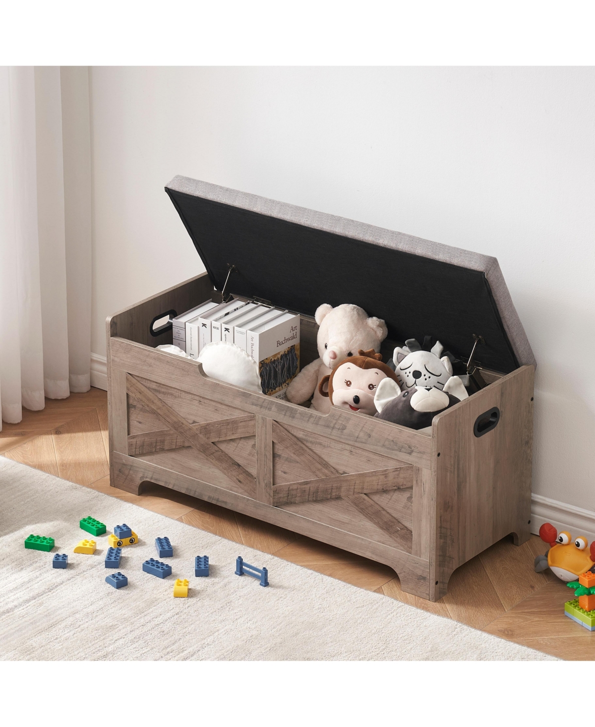 Click here for homfan Large Farmhouse Shoe Bench  Wood Storage Ch... prices