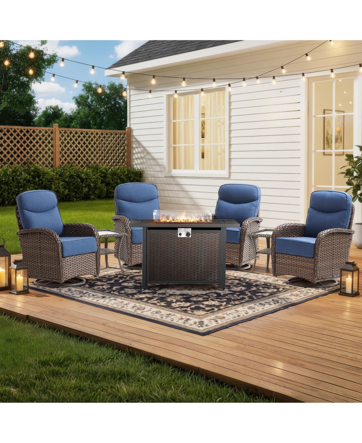 Click here for Pocassy 7Pcs Patio Rocking Swivel Chair with 50 00... prices