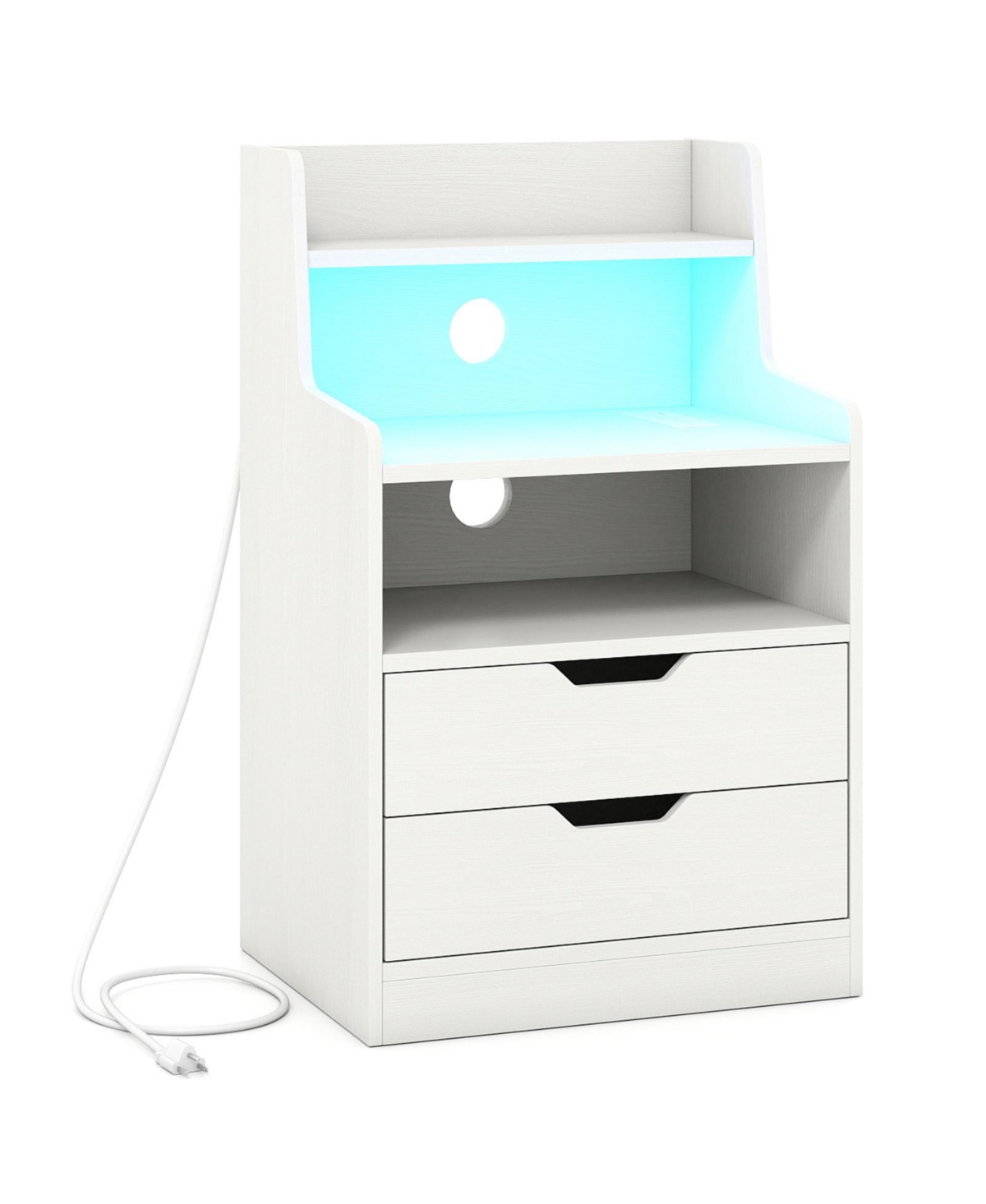 Click here for Slickblue Modern Nightstand with Led Light and Usb... prices