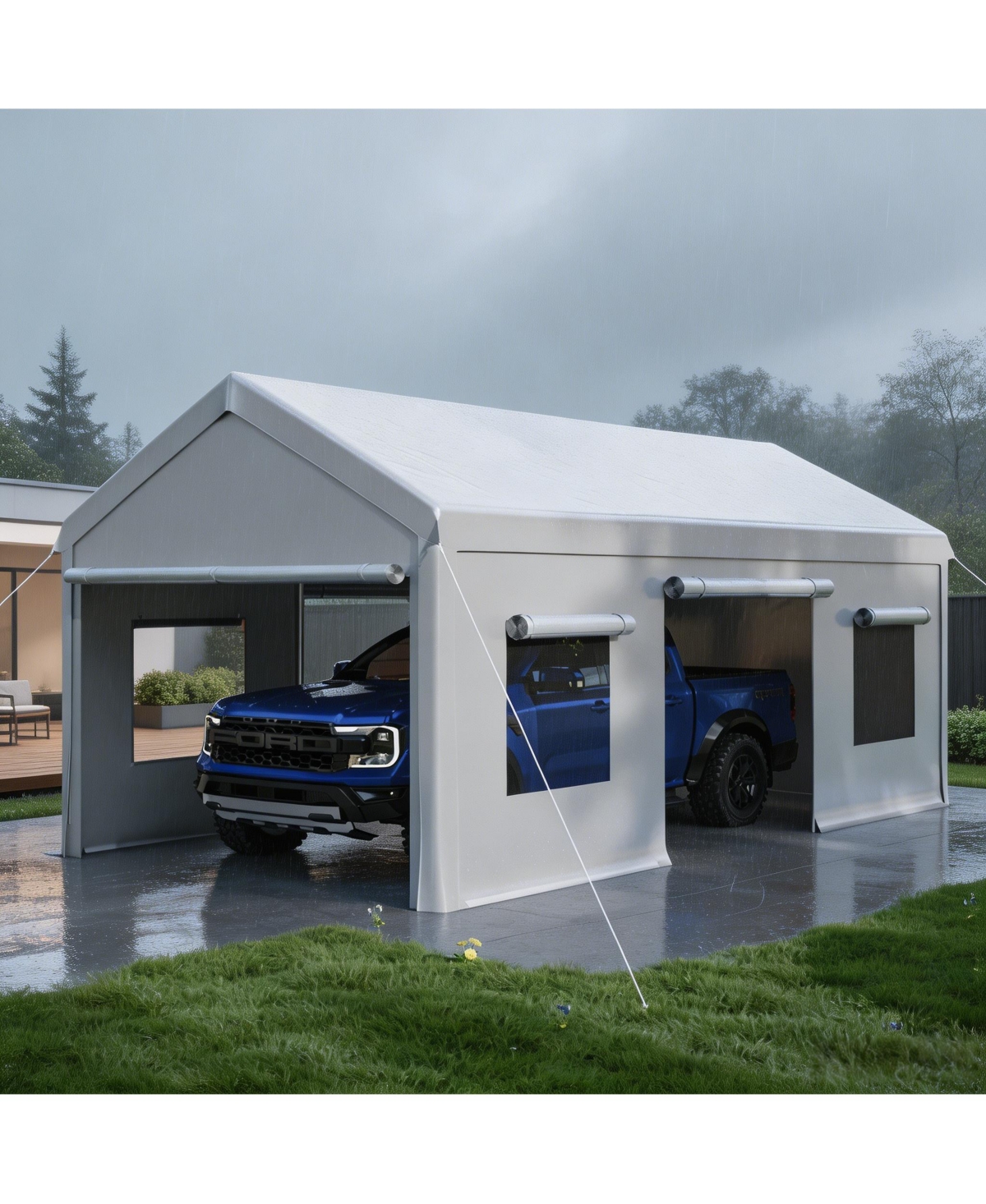 Click here for homfan Car Canopy with 4 Sidewalls  Heavy Duty Car... prices
