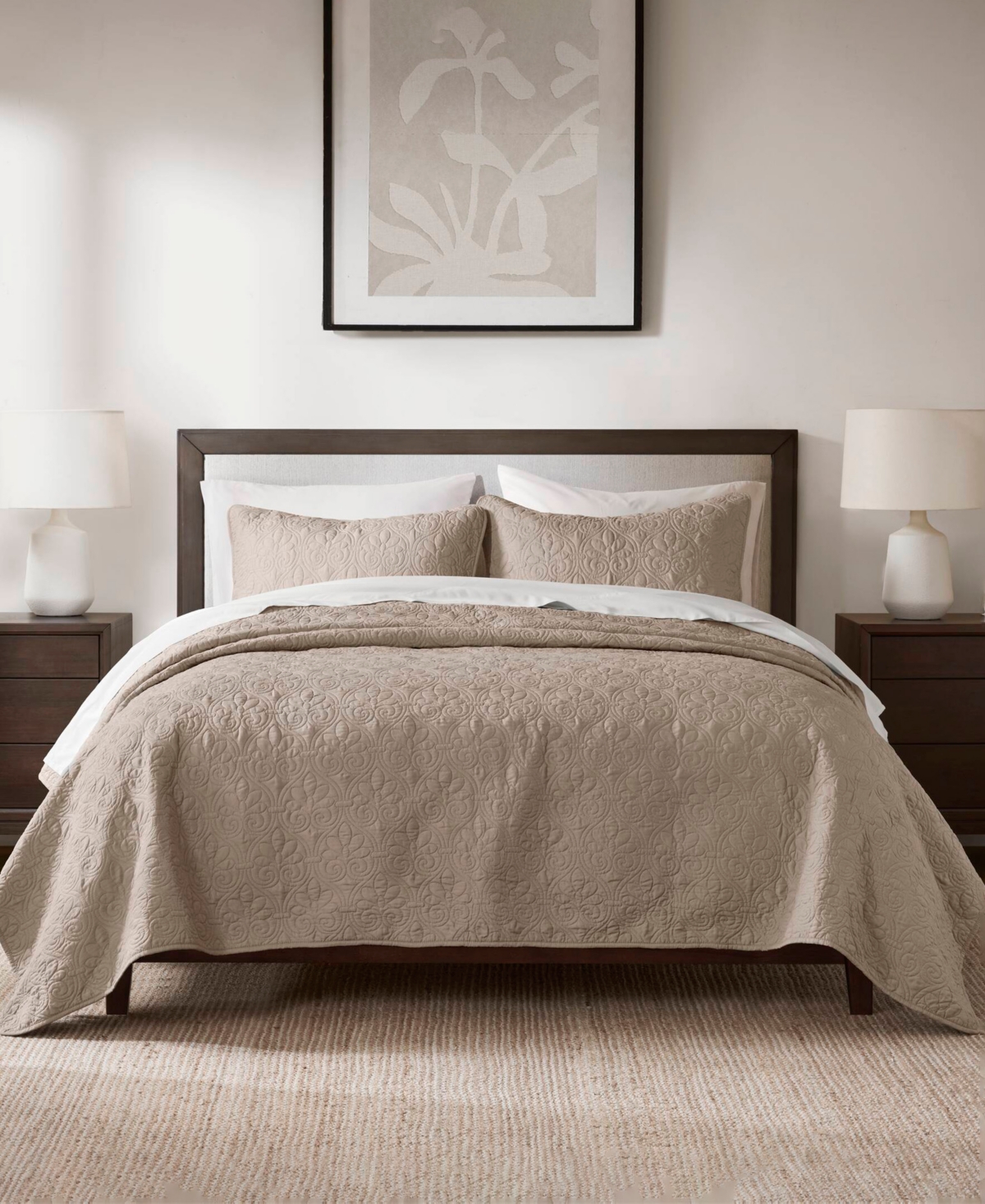 Madison Park Quebec 3-Pc. Quilt Set  King/California King - Khaki