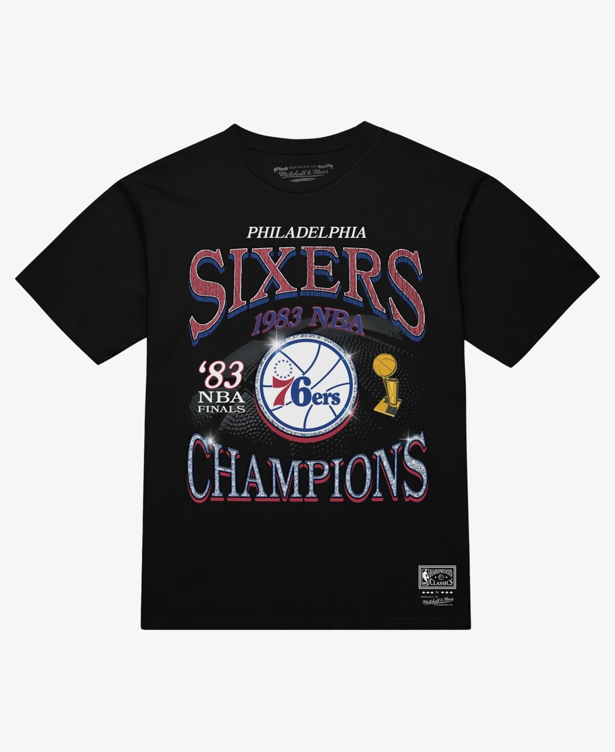 Click here for Mitchell & Ness Mens Black Philadelphia 76ers Cham... prices