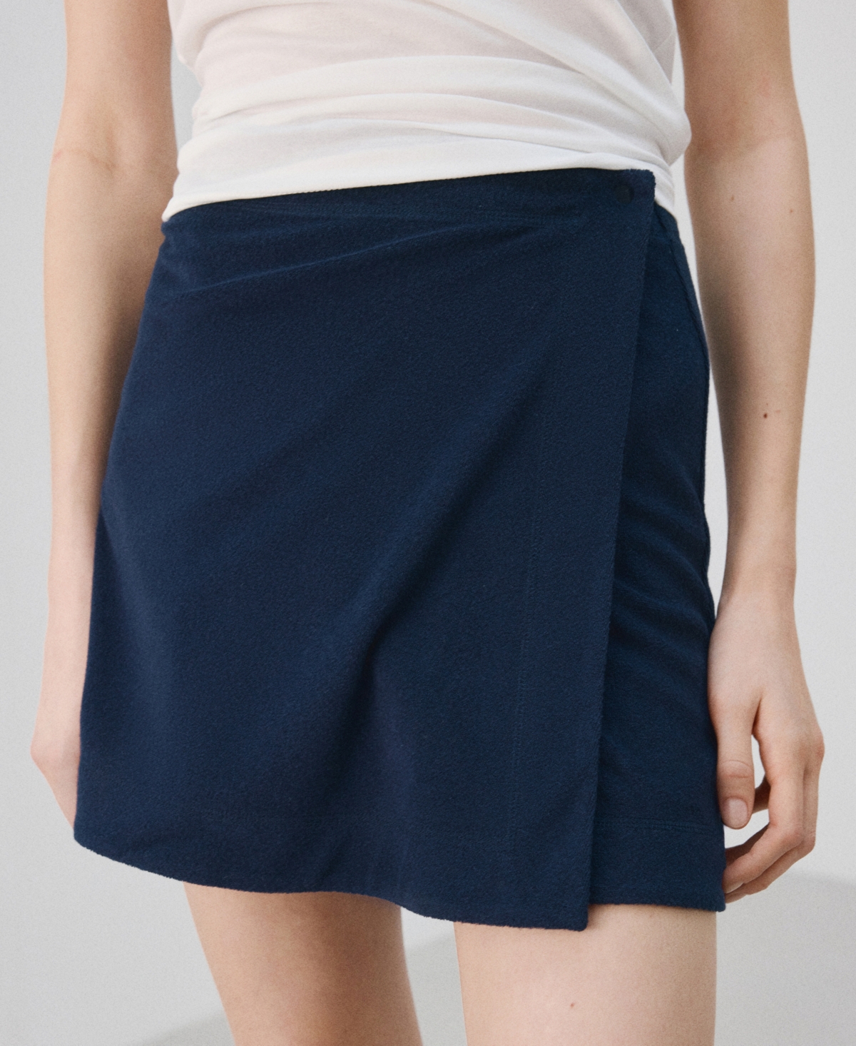 Click here for Mango Womens Cotton Terry Skirt - Blue prices