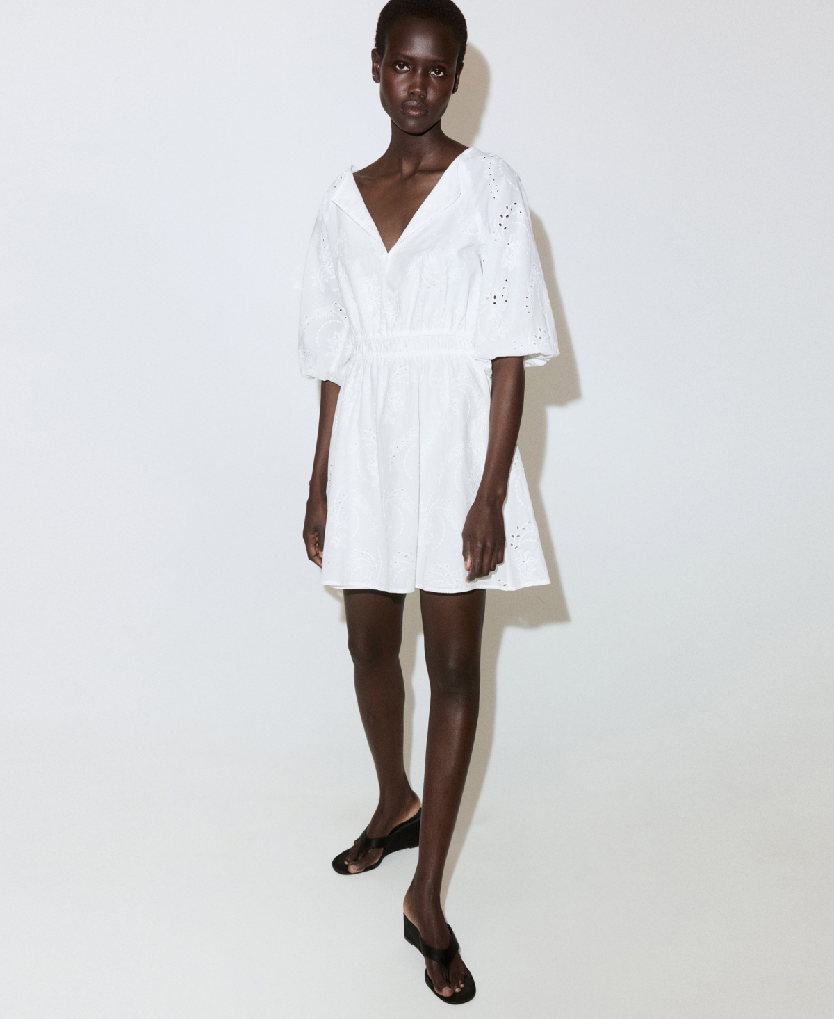 Click here for Mango Womens Embroidered Short Dress - White prices