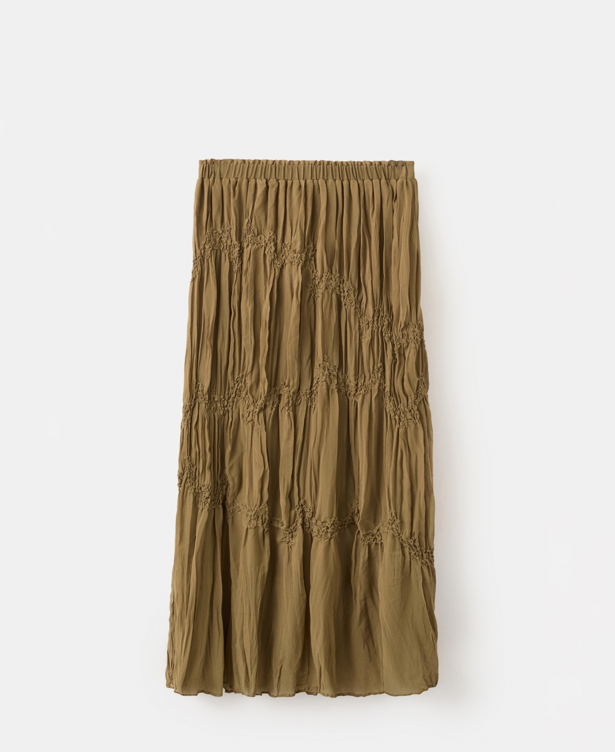 Click here for Mango Womens Bead Details Shirred Skirt - Brown prices