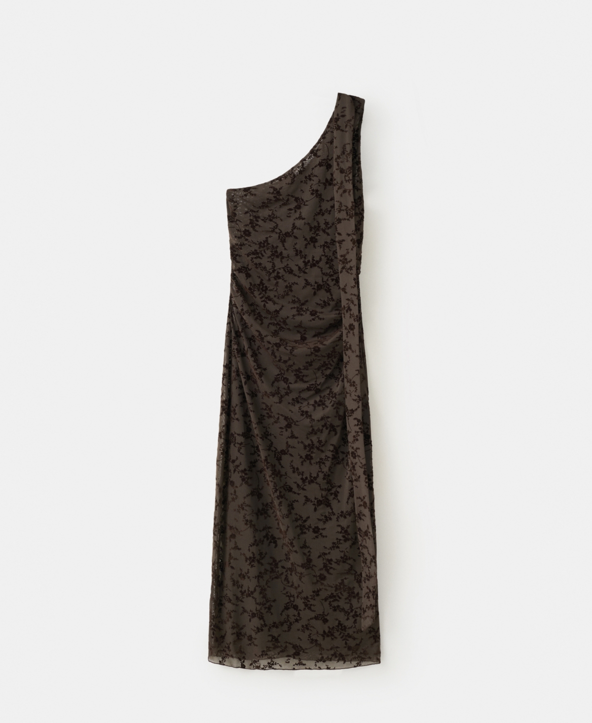 Click here for Mango Womens Tie Detail Devore Dress - Brown prices