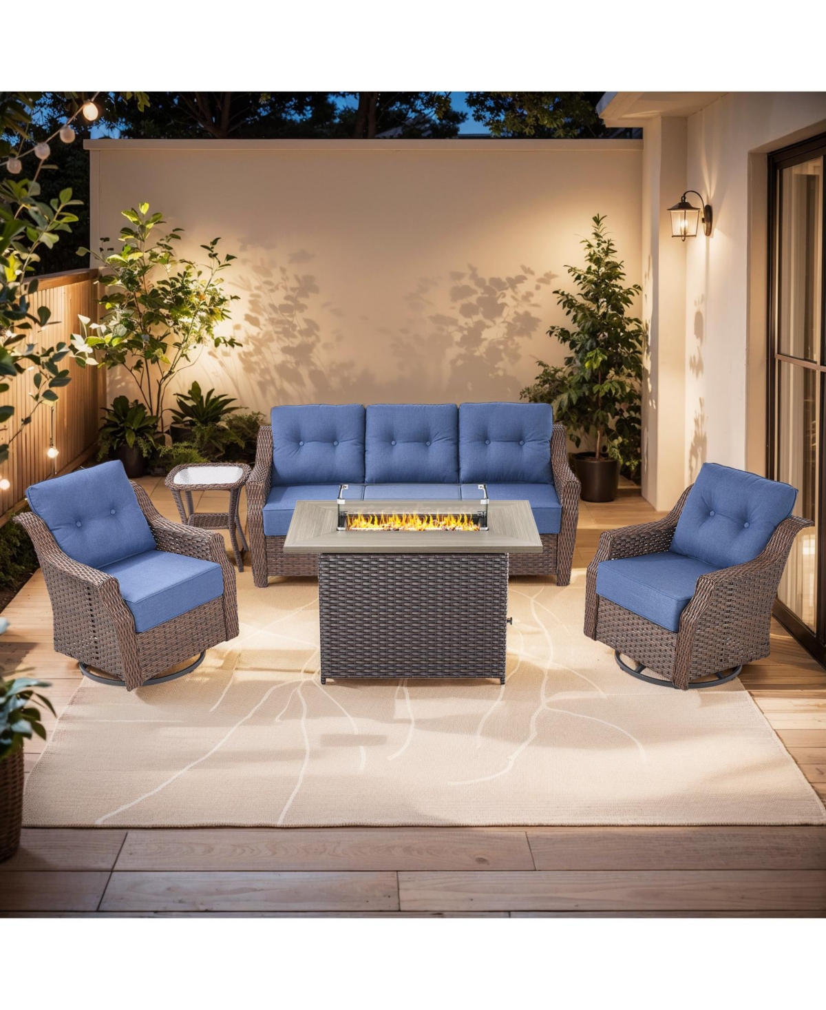 Click here for Pocassy 5-Piece Wicker Patio Conversation Set with... prices