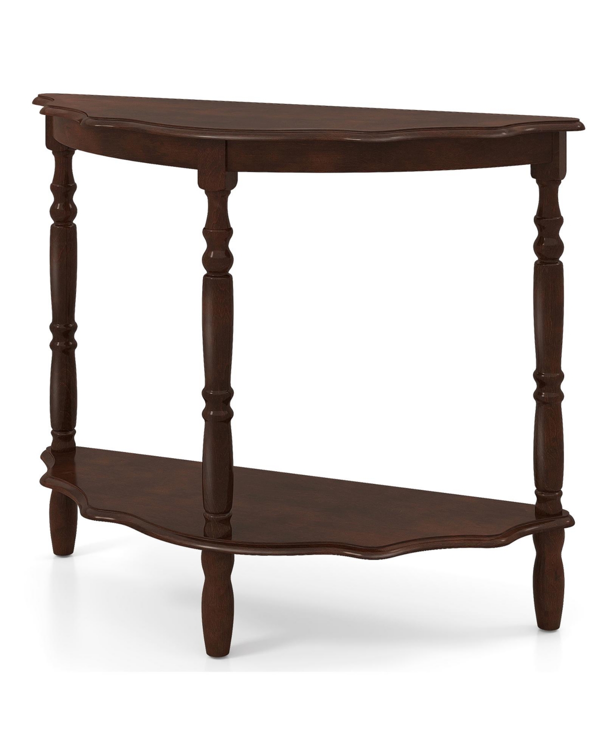 Click here for Slickblue Rubber Wood Half Moon Console Table with... prices