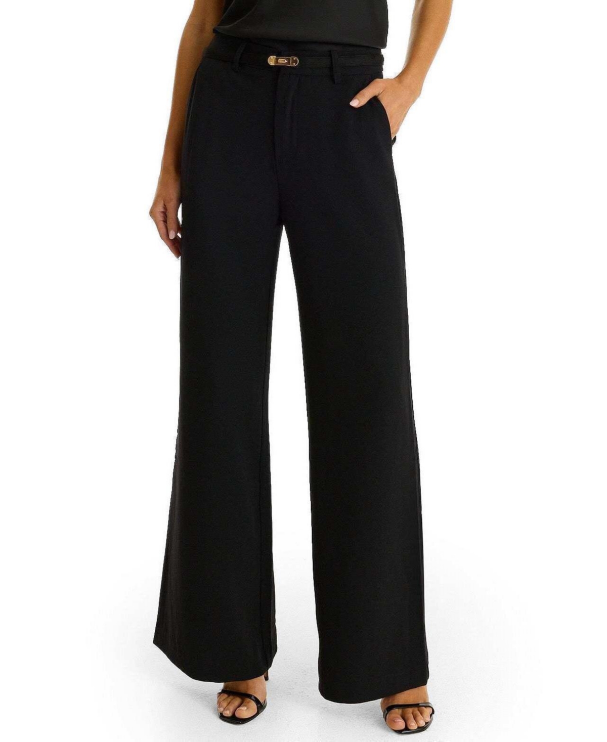 Click here for The Noli Shop Womens Martina Belted Trouser - Blac... prices