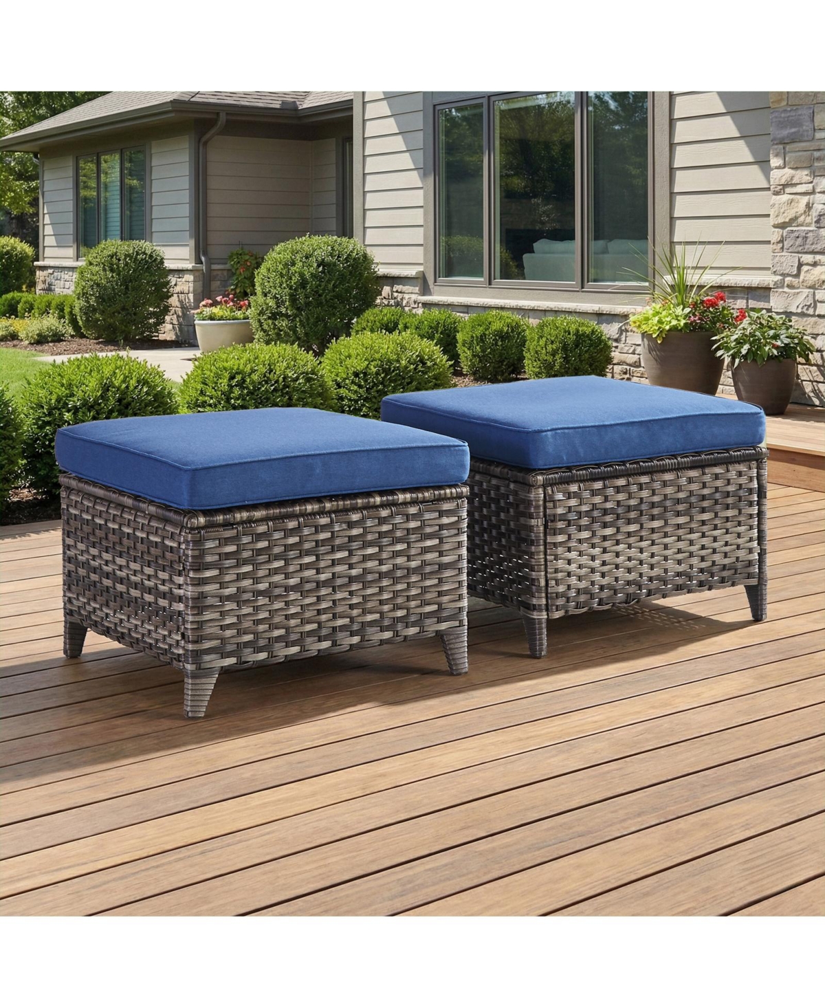 Click here for Pocassy 2 Pieces Outdoor Patio Ottoman  All Weathe... prices