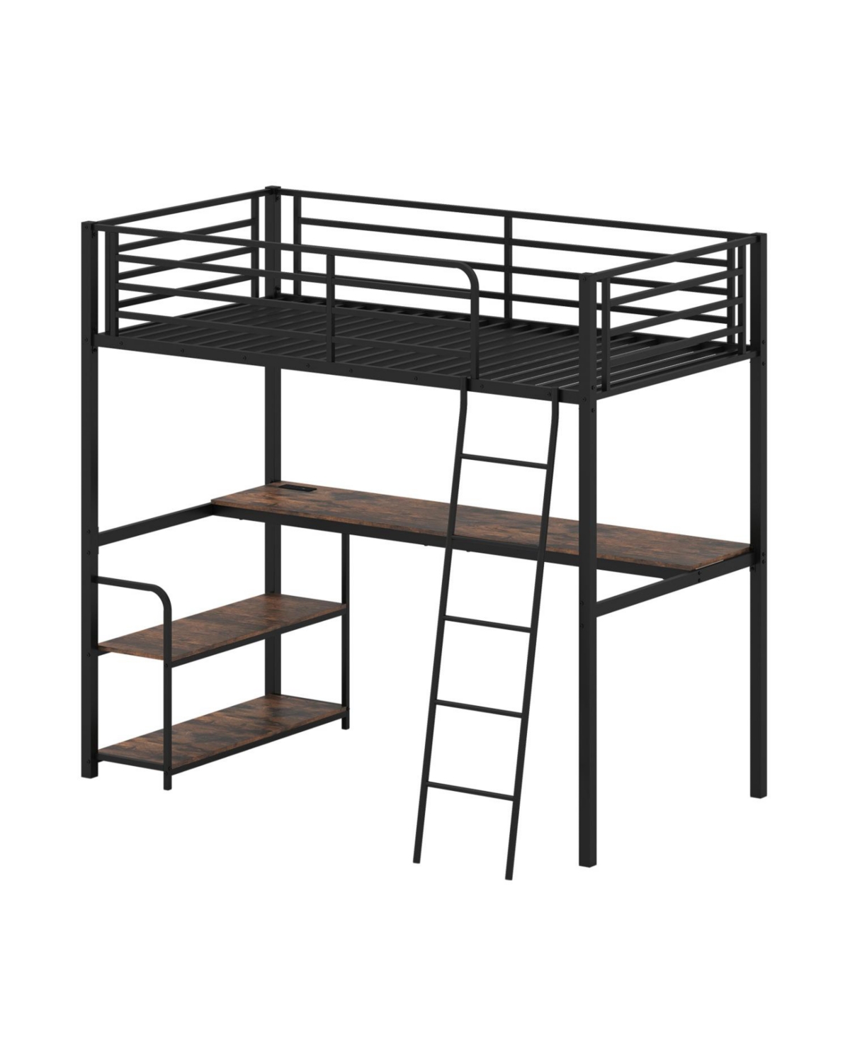 Click here for Slickblue Twin Loft Bed with Built-In Desk and Sto... prices