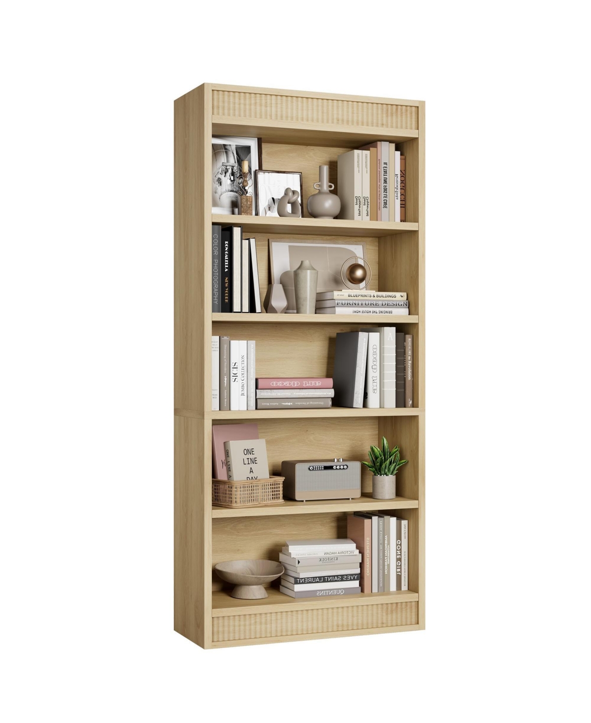 Click here for gaomon 71 Inch 5-Tier Wooden Bookshelf â Large C... prices