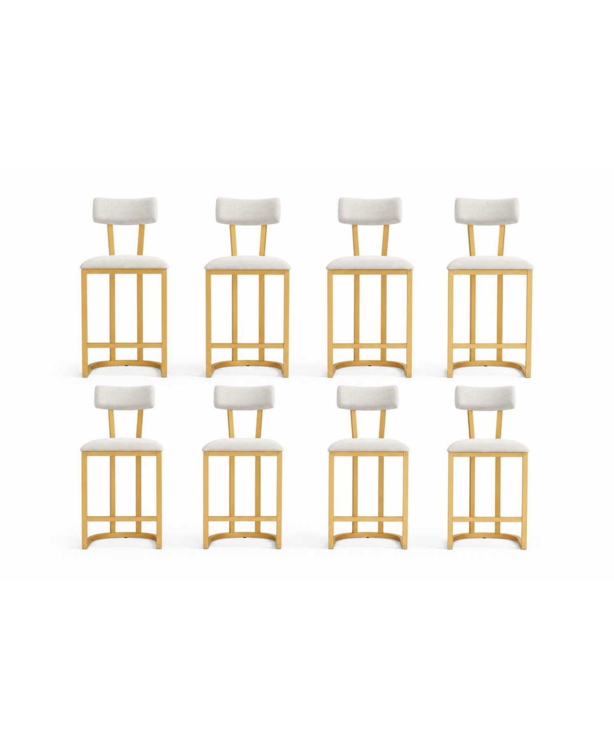 Click here for homfan Set of 8 Gold Bar Stools Counter Height Uph... prices
