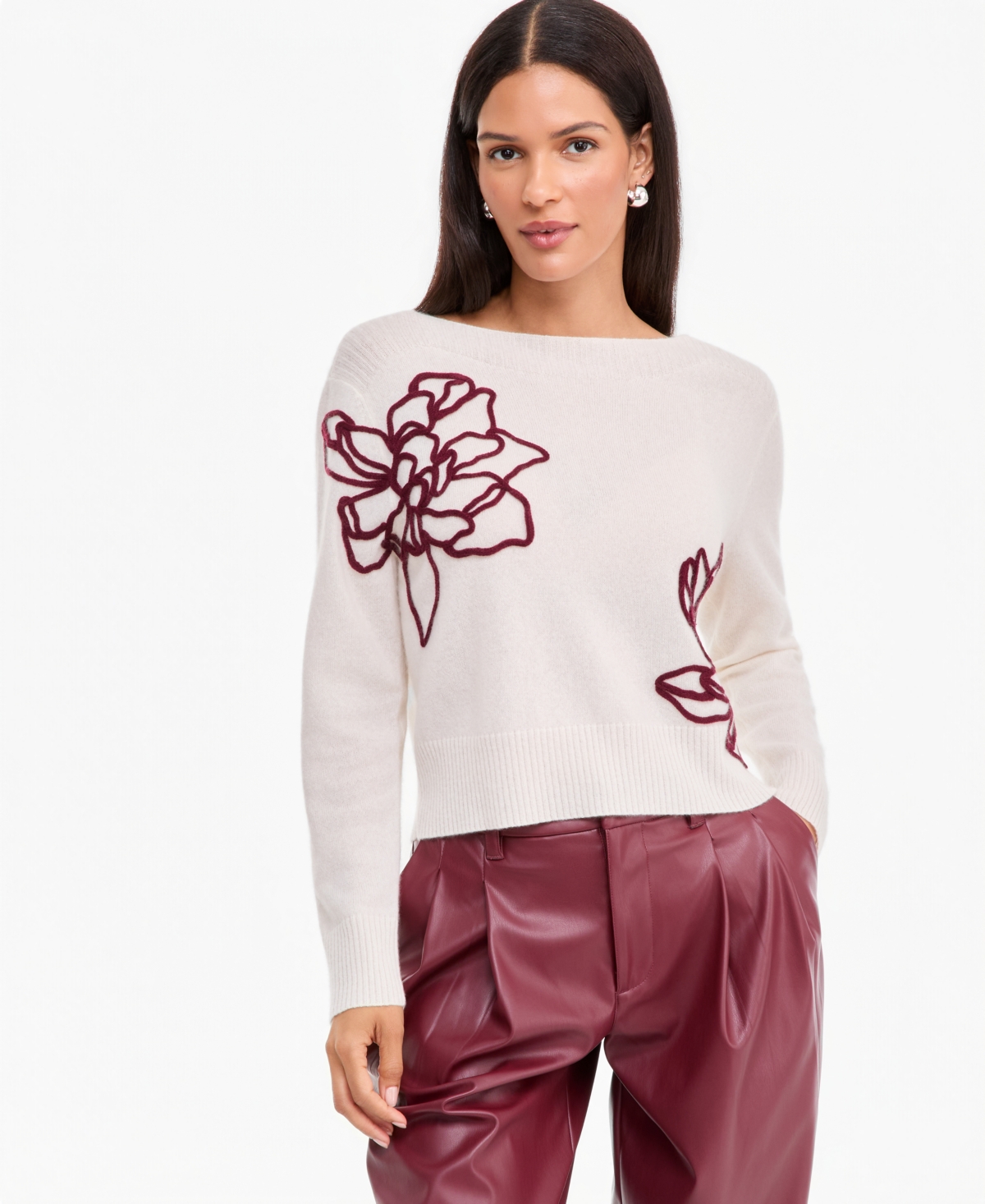 Click here for Charter Club Womens 100 Cashmere Boatneck Embroide... prices
