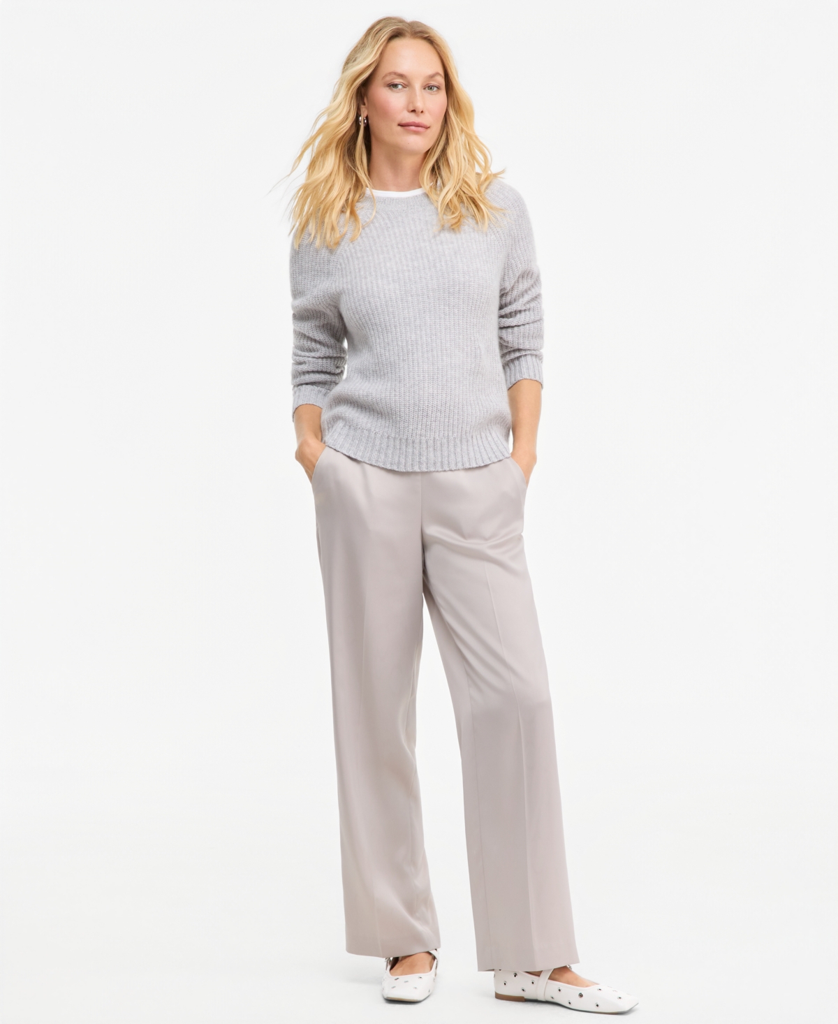 Click here for Charter Club Womens 100 Cashmere Shaker Stitch Cre... prices