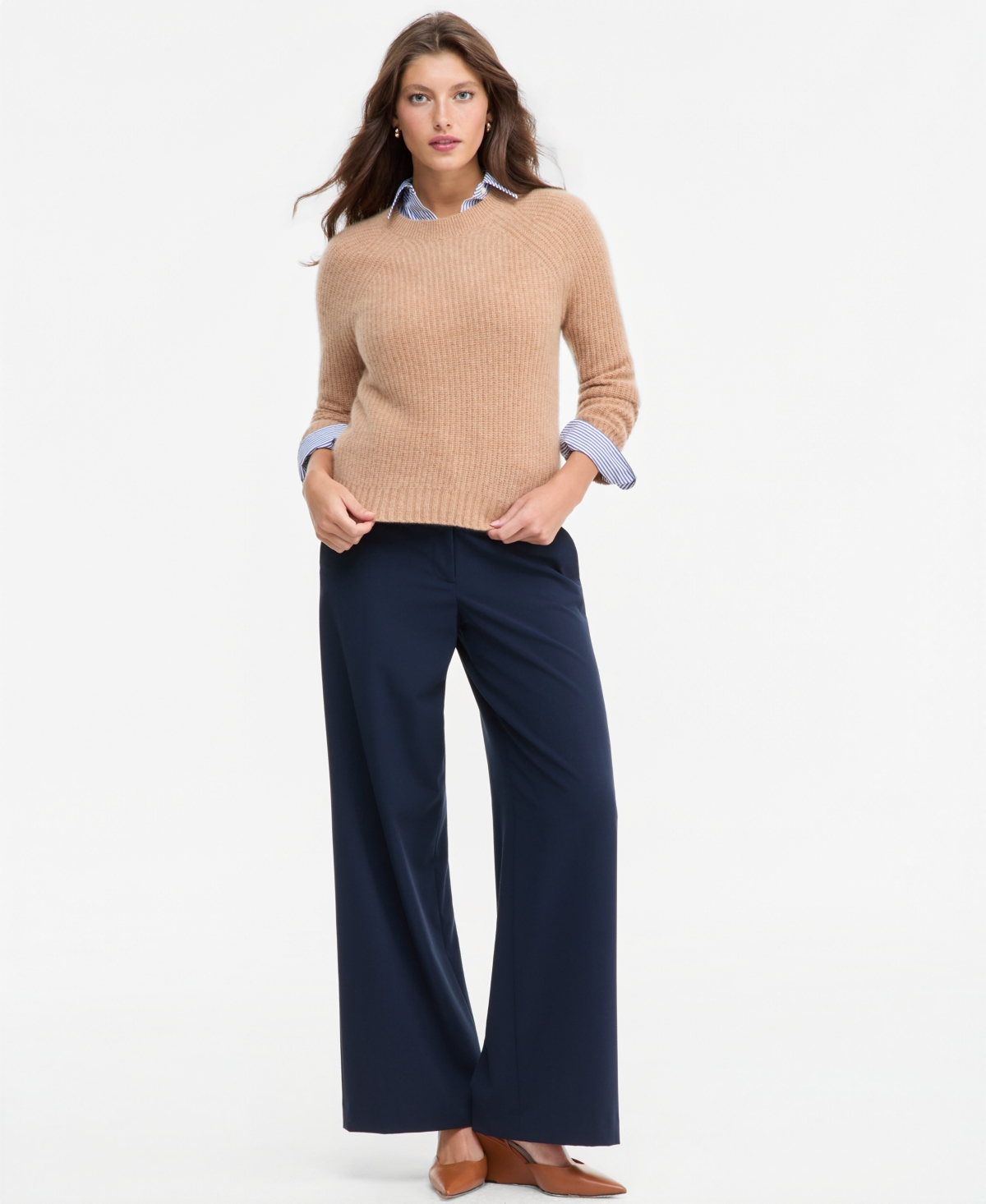 Click here for Charter Club Womens 100 Cashmere Shaker Stitch Cre... prices
