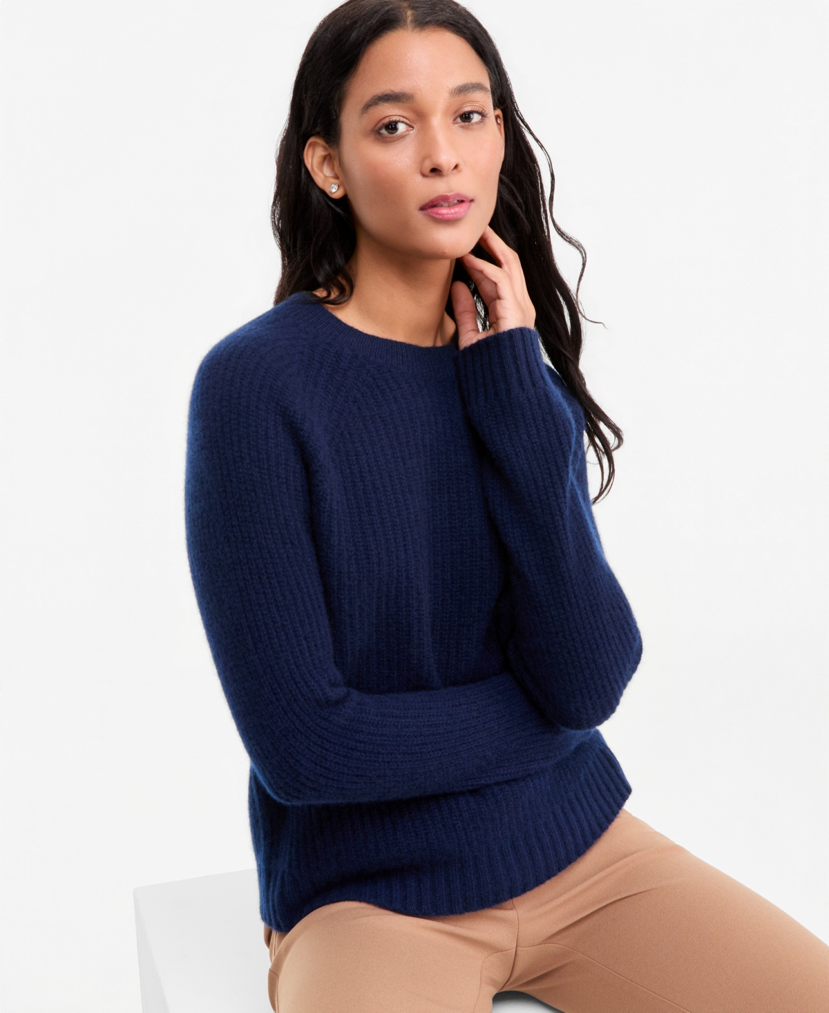 Click here for Charter Club Womens 100 Cashmere Shaker Stitch Cre... prices