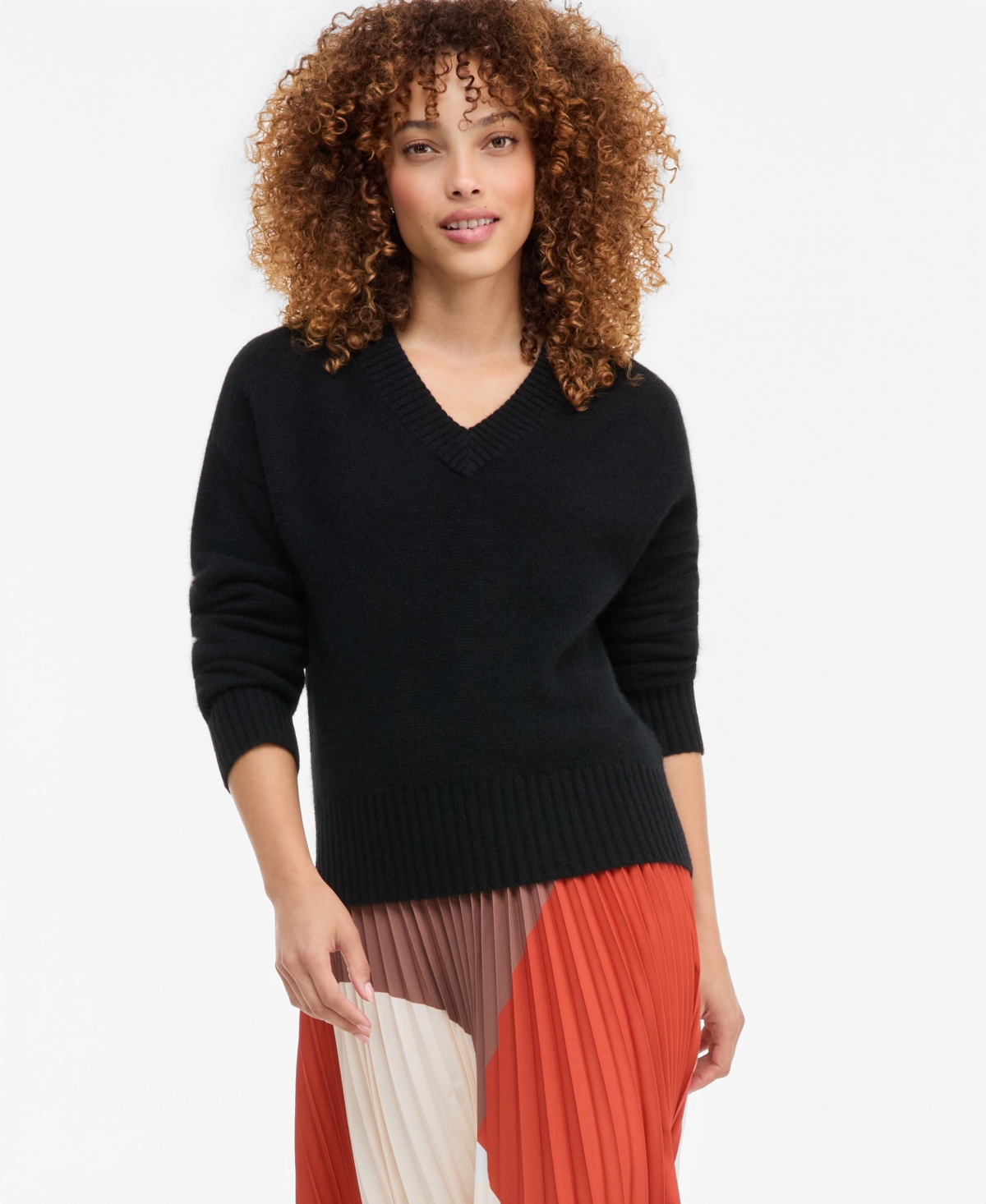 Click here for Petite Cashmere V-Neck Relaxed Pullover  Created f... prices