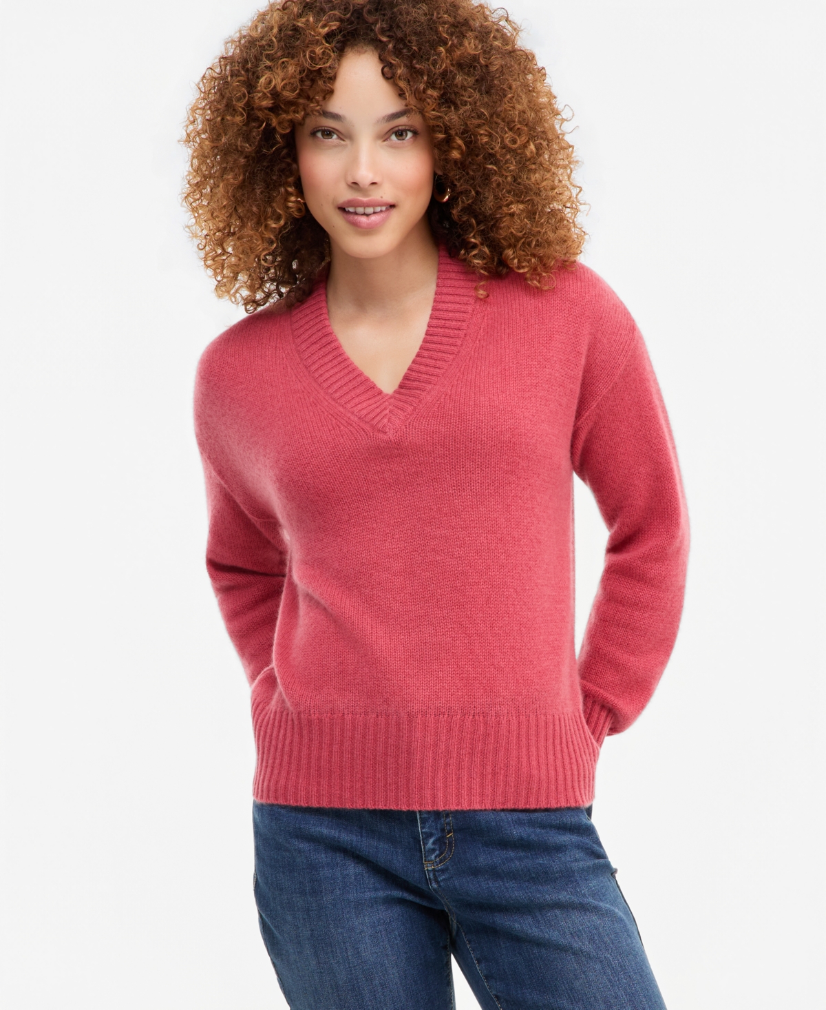 Click here for Petite Cashmere V-Neck Relaxed Pullover  Created f... prices