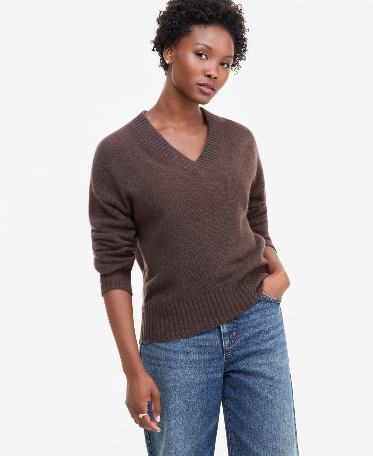 Click here for Petite Cashmere V-Neck Relaxed Pullover  Created f... prices