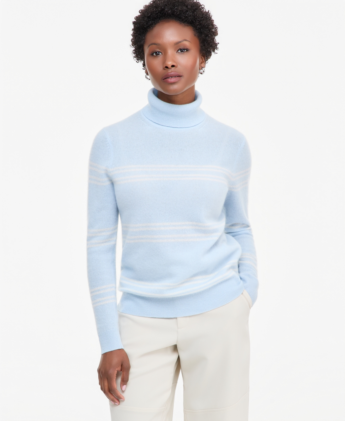 Click here for Charter Club Petite Sophia Stripe Cashmere Turtlen... prices