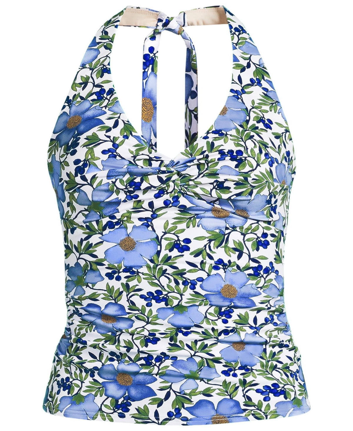 Click here for Lands End Womens Twist Halter Tankini Top - Floral... prices