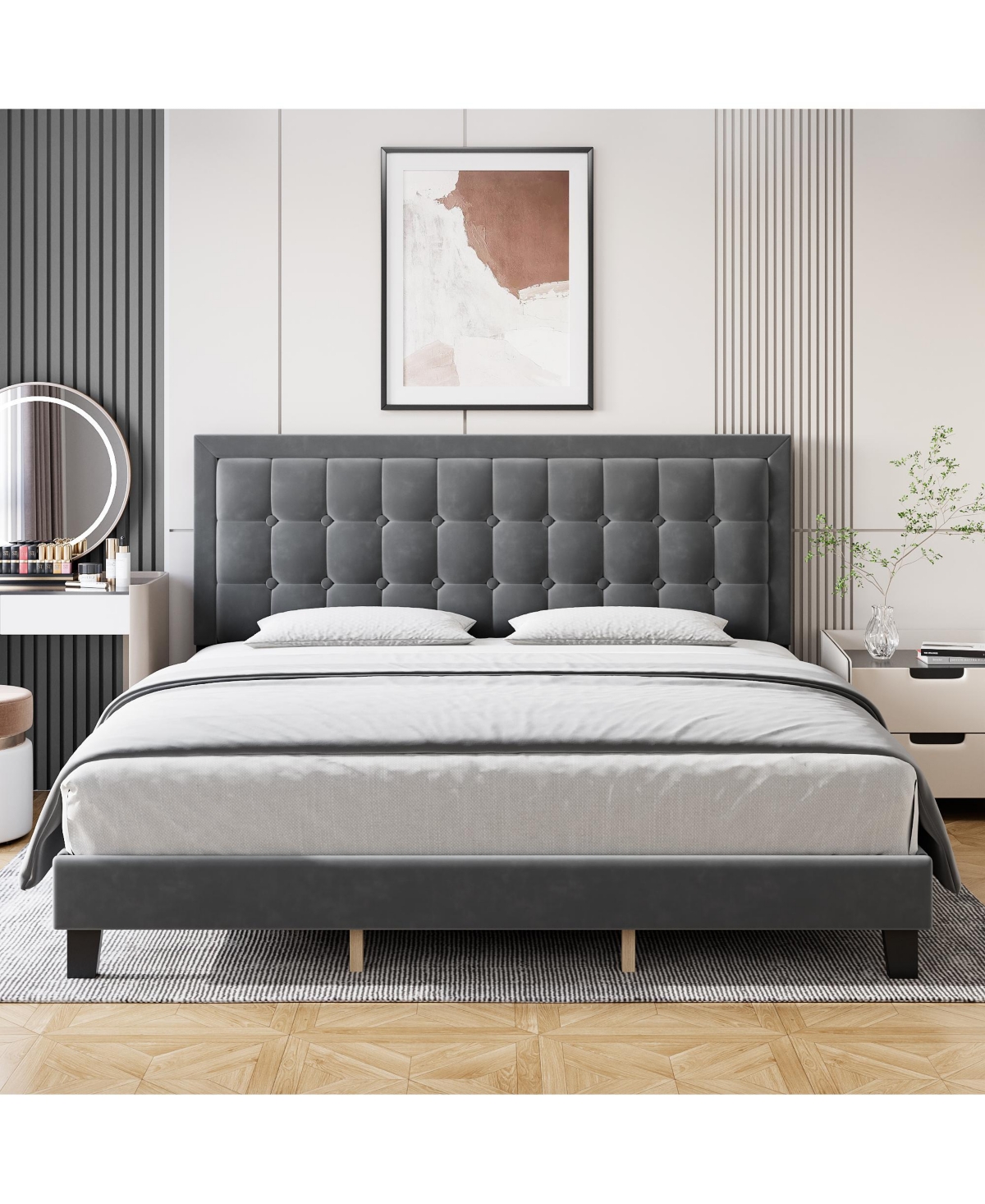 Click here for homfan Versatile Bed Frame â Adjustable Headboar... prices