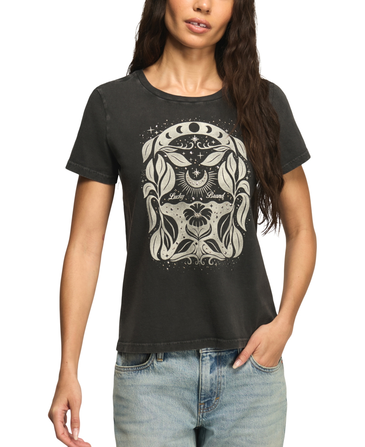 Click here for Lucky Brand Womens Moon Flower Classic Crewneck To... prices