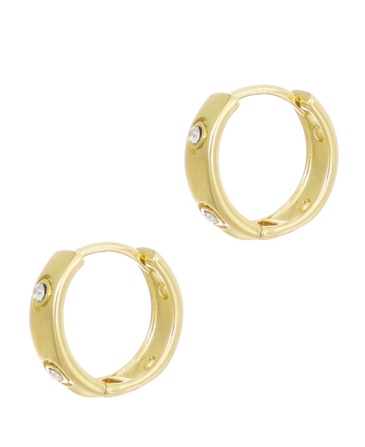Click here for Adornia Gold Cubic Zirconia Dotted Hoop Earrings -... prices