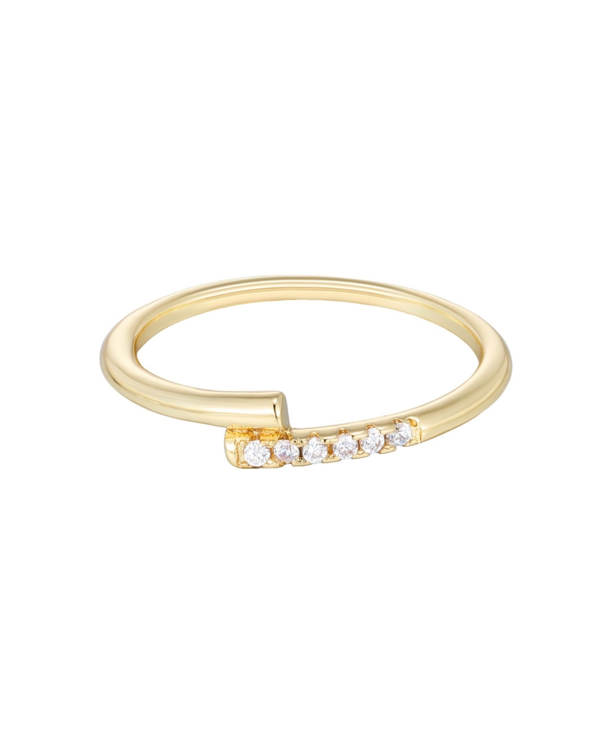 Click here for Adornia Gold Cubic Zirconia Overlap Band Ring - Go... prices