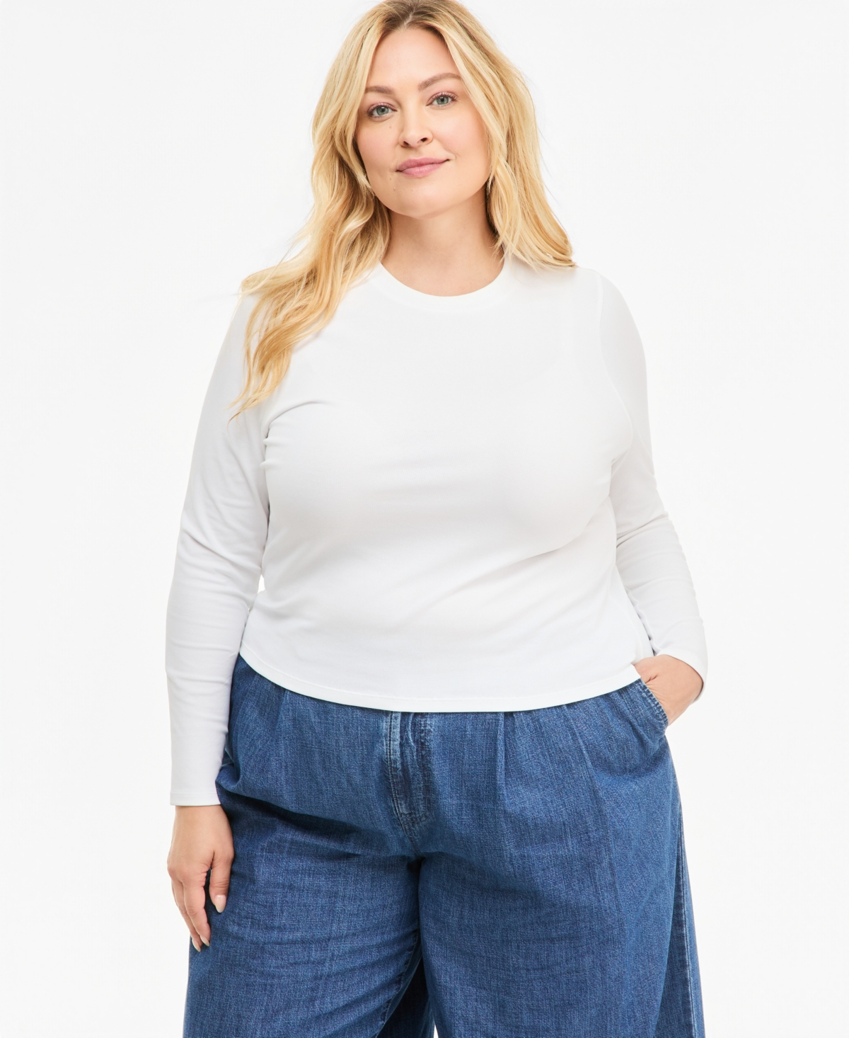 Click here for On 34th Plus Size Meet & Greet Long-Sleeve Top  Ma... prices