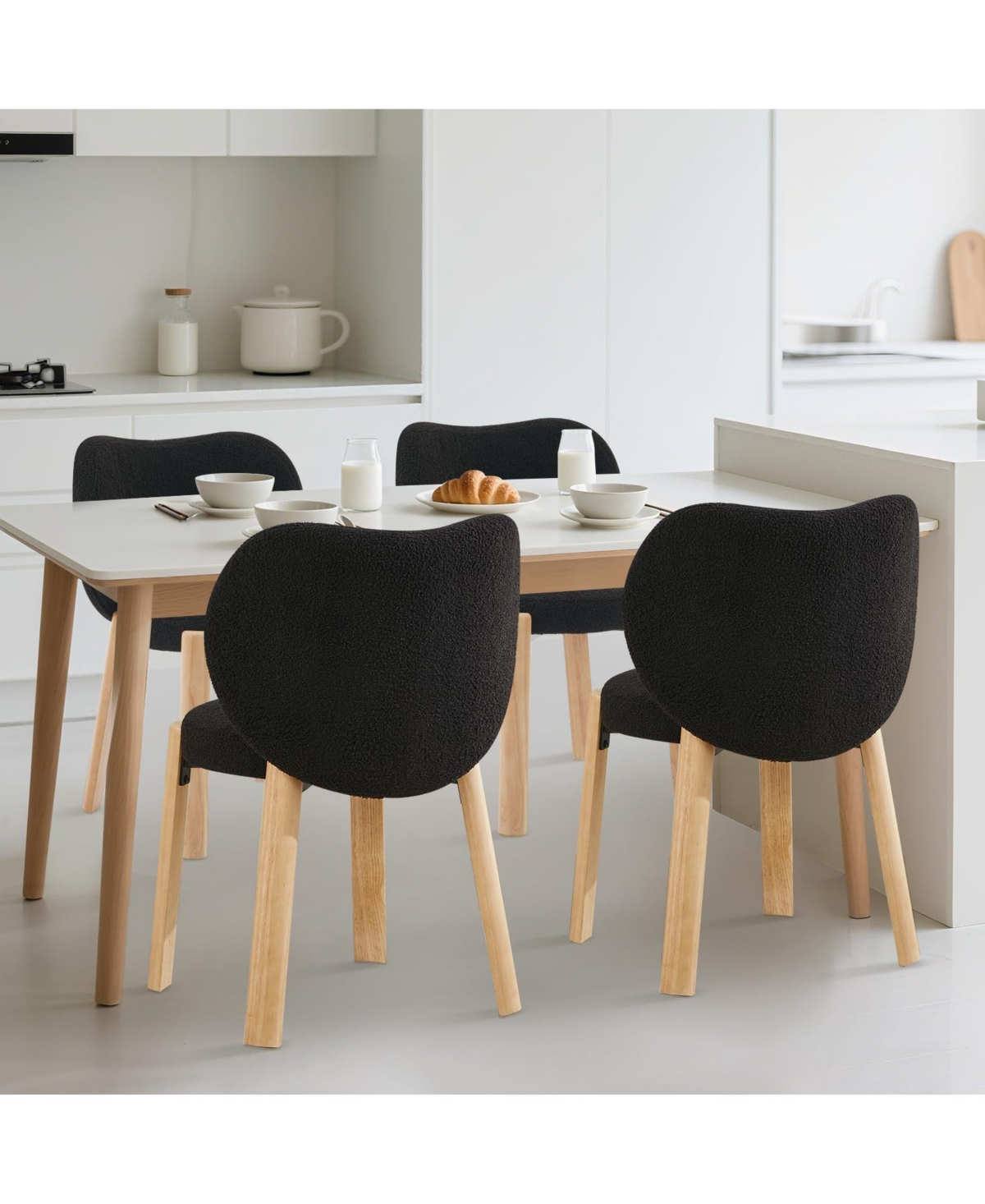Click here for gaomon Set of 4 Modern Vanity Chairs with Love Bac... prices