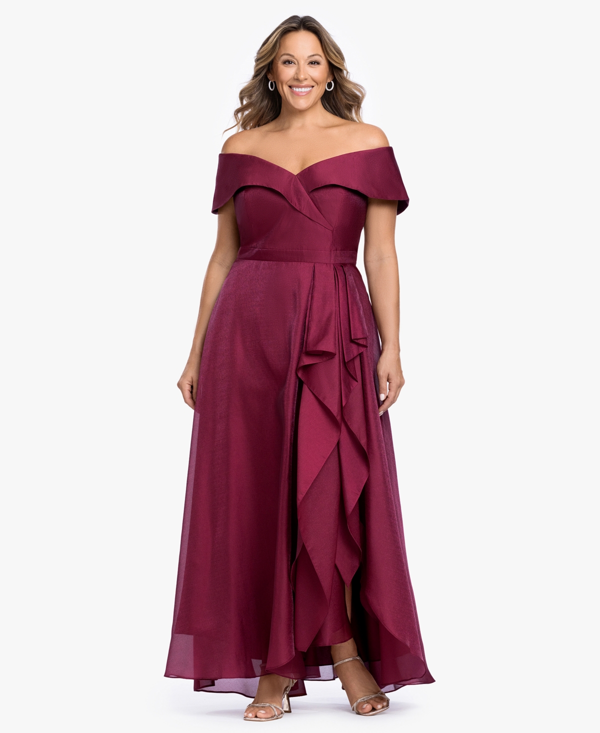 Click here for Xscape Plus Size Off-The-Shoulder Sleeveless Gown... prices