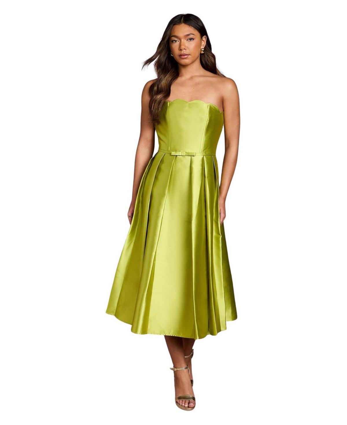 Click here for Coast Womens Scalloped Strapless Midi Dress - Char... prices